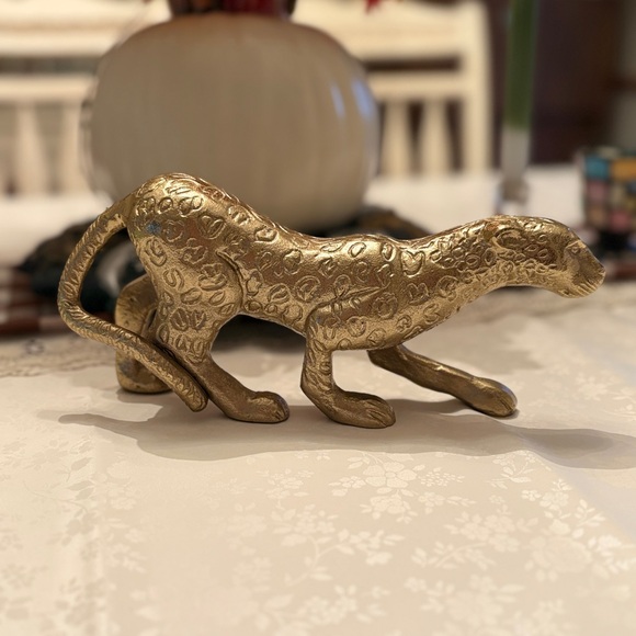 Accents | Mcm Cast Brass Gold Panther Sculpture | Poshmark